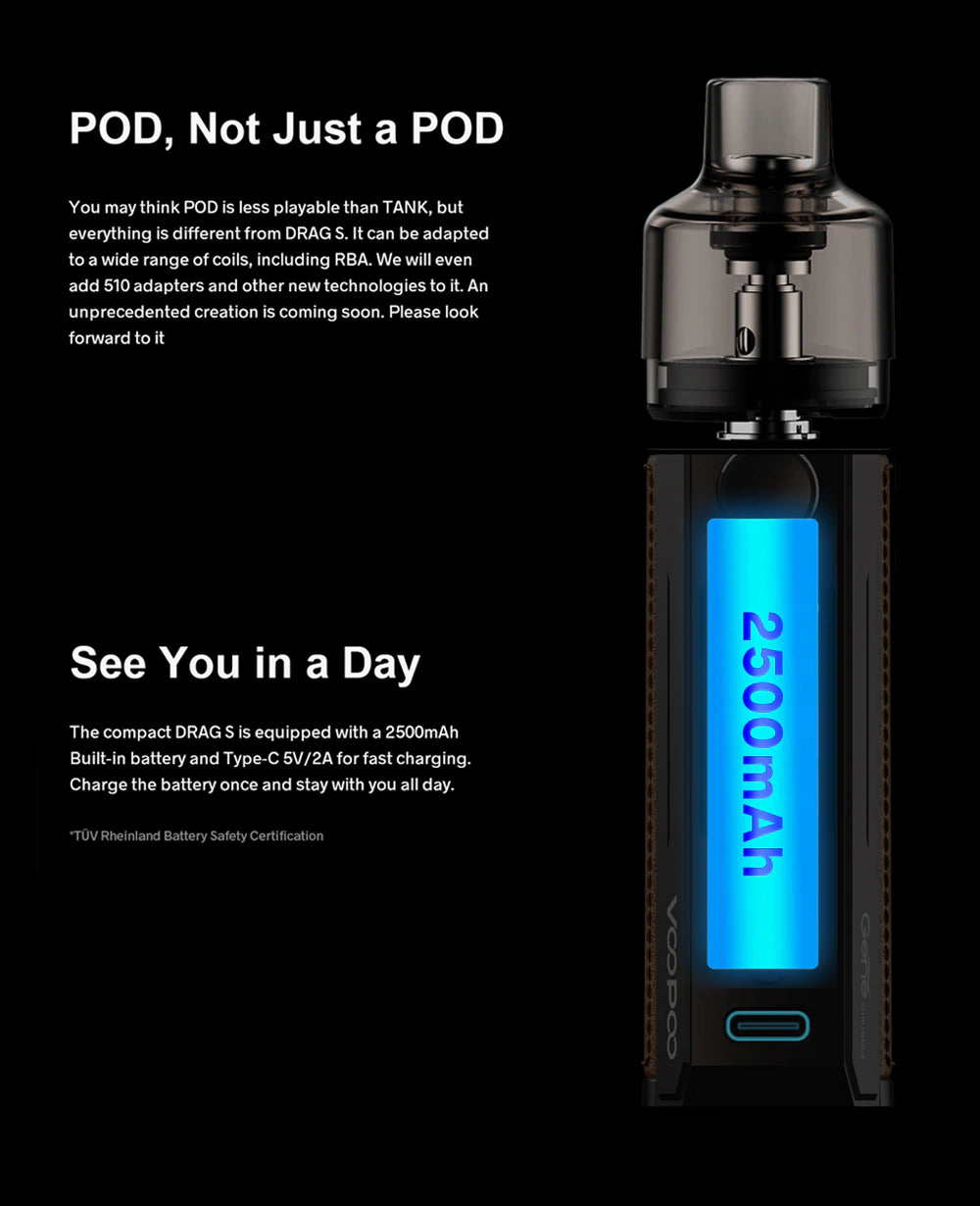 VOOPOO DRAG S MOD POD KIT with Free Battery & Flavour – vapevilla